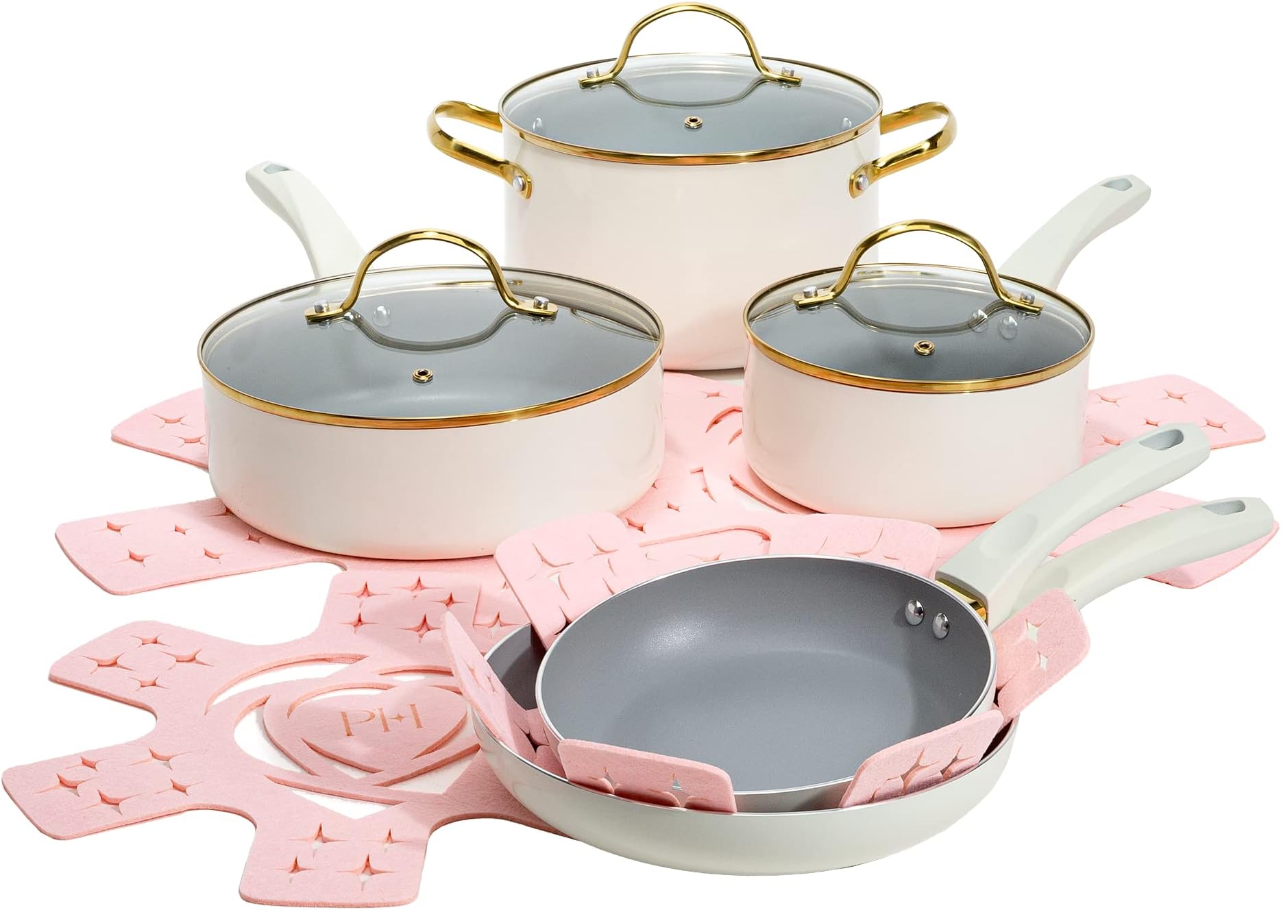 Amazon.com: Paris Hilton Breakfast Ceramic Nonstick Cookware Set ...