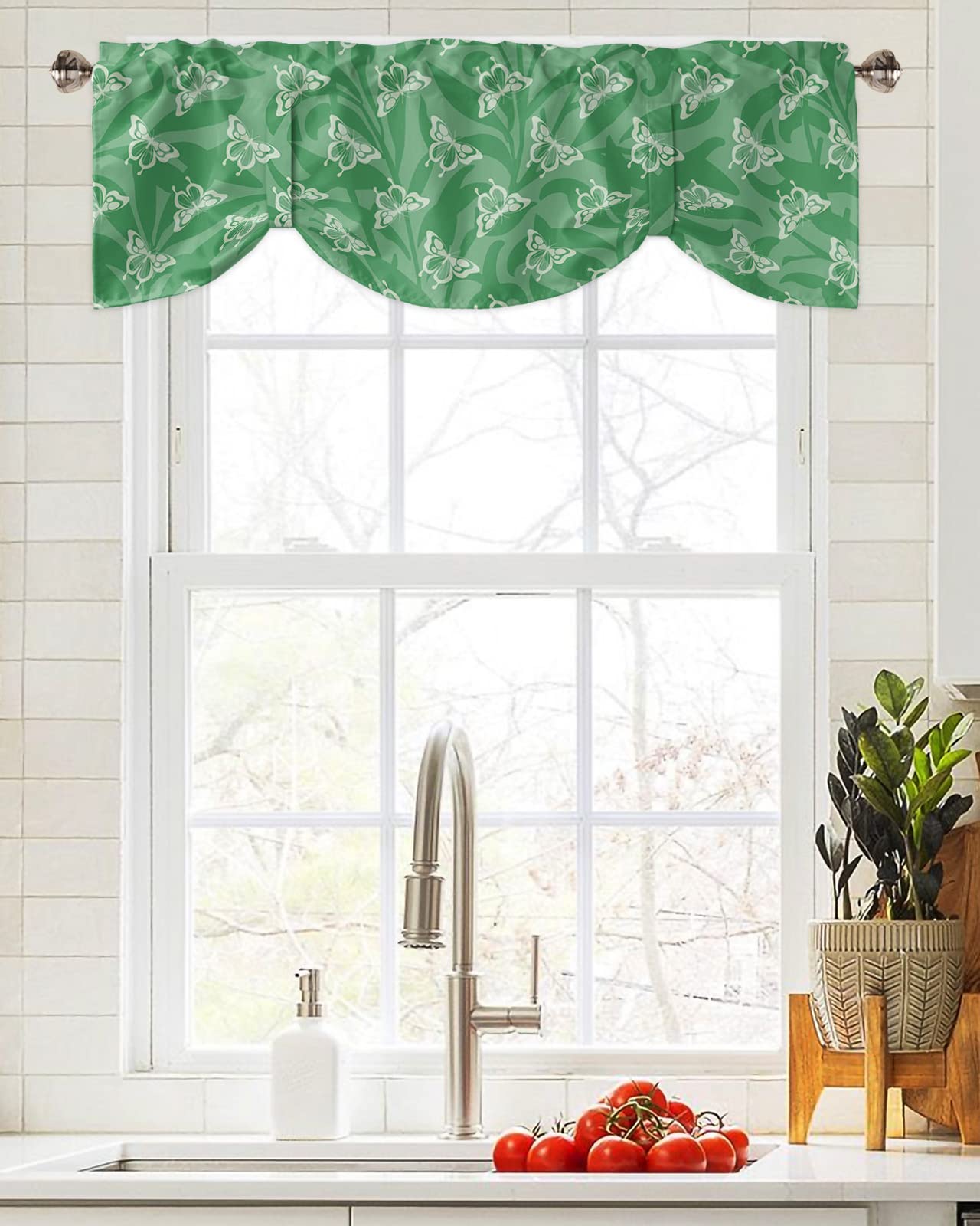Teal Leaf Valances