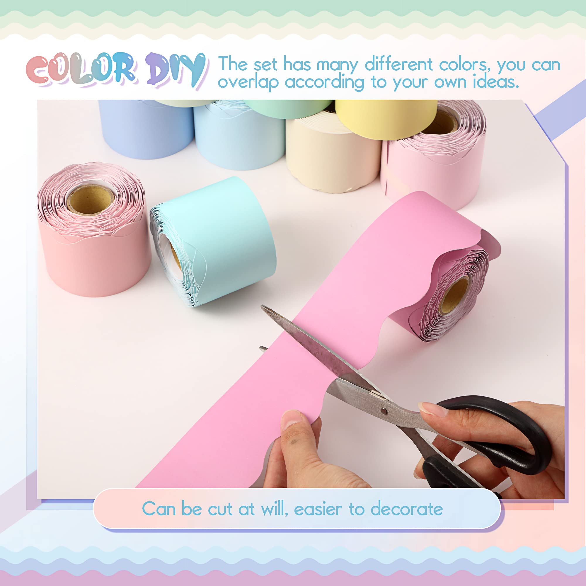 Snapklik.com : Ctosree 12 Roll 630 Ft Colorful Bulletin Board Borders ...