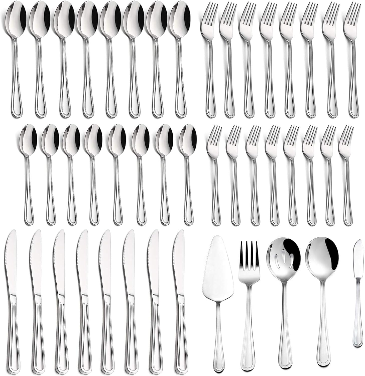 Amazon.com | 45-Piece Silverware set with Serving Utensils, HaWare ...