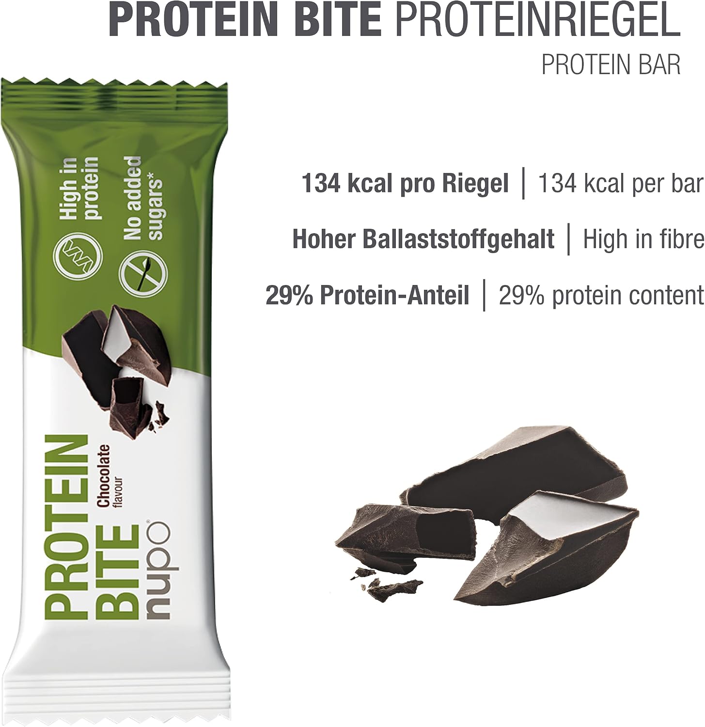 NUPO Protein Bite – Chocolate I Fitness Protein Bar for in-between ...
