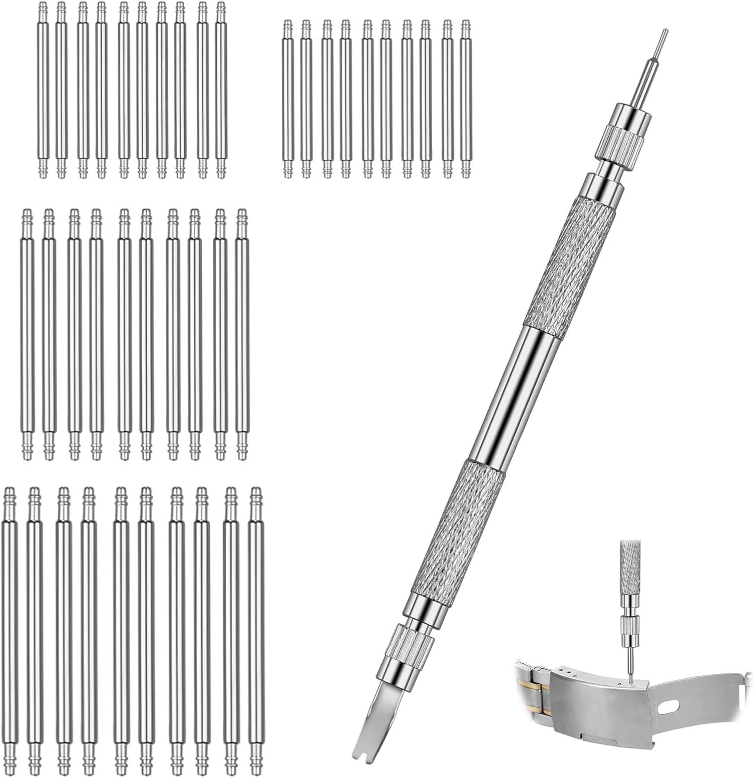 Watch Strap Spring Bars Pins, 8PCS Double Flanged Replacemant Bar ...