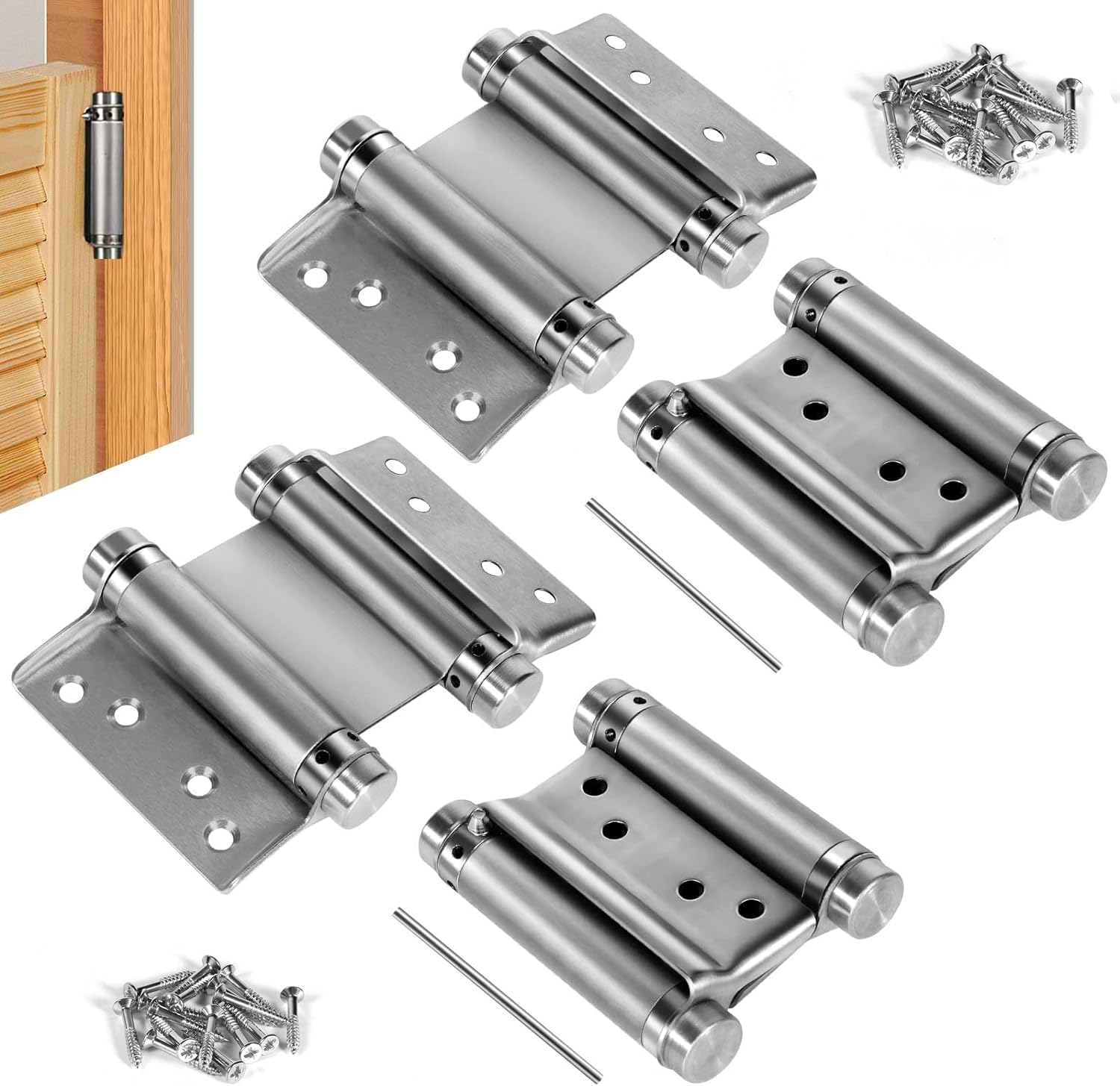 Lipshome 6 Inch Double Action Spring Hinge, 201 Stainless Steel, Cafe ...