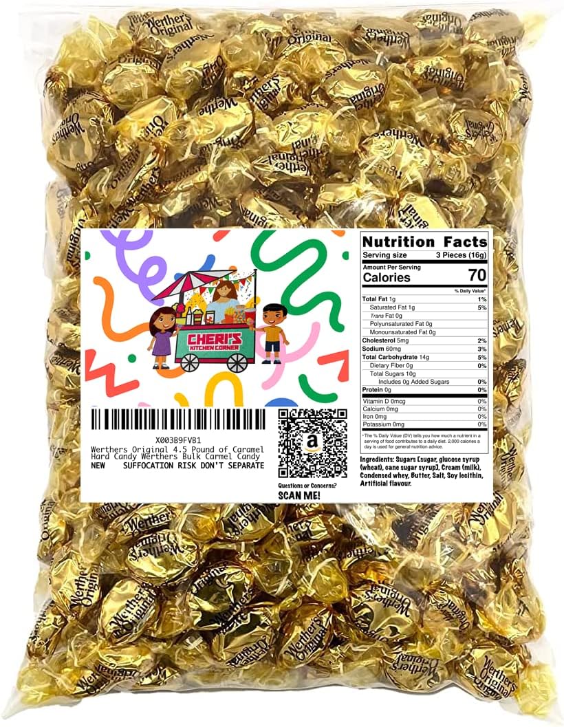 Amazon.com : Werther's Original Hard Candy Caramels Bulk (5lb) - Storck Werthers Hard Caramel ...