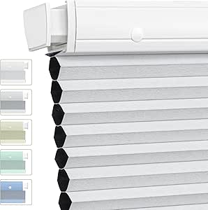 Amazon.com: Moonice Customized No Tools No Drill Cellular Shades 100% ...