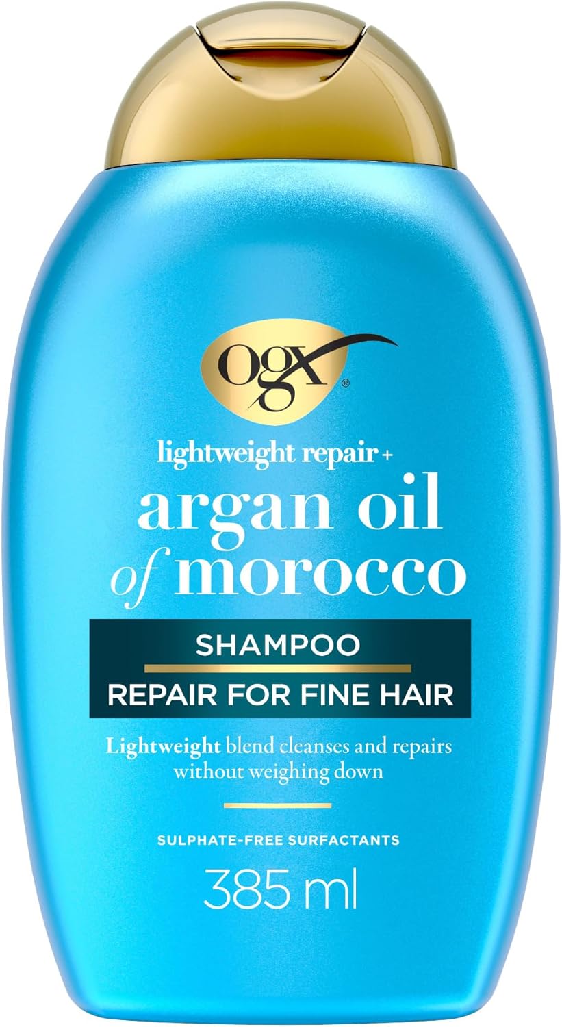 OGX Lightweight Repair with Argan Oil of Morocco Shampoo, Repairs Fine Hair, Cleanses and ...