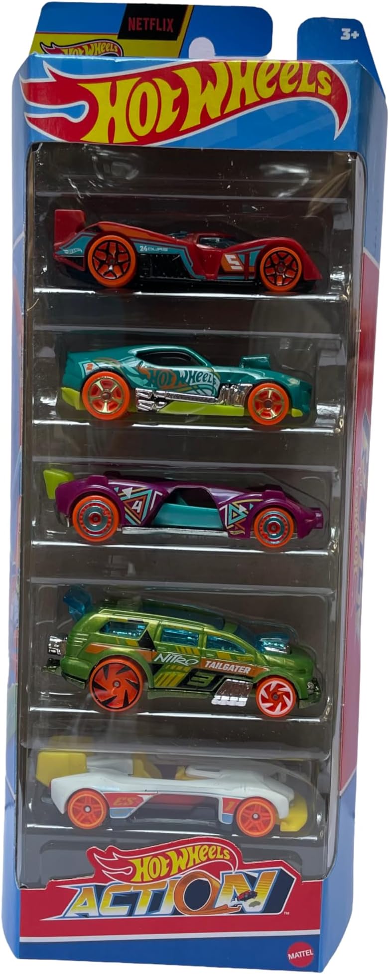 Hot Wheels Car 2024 Action Pack of 5 (Electro Silhouette, Twinduction ...