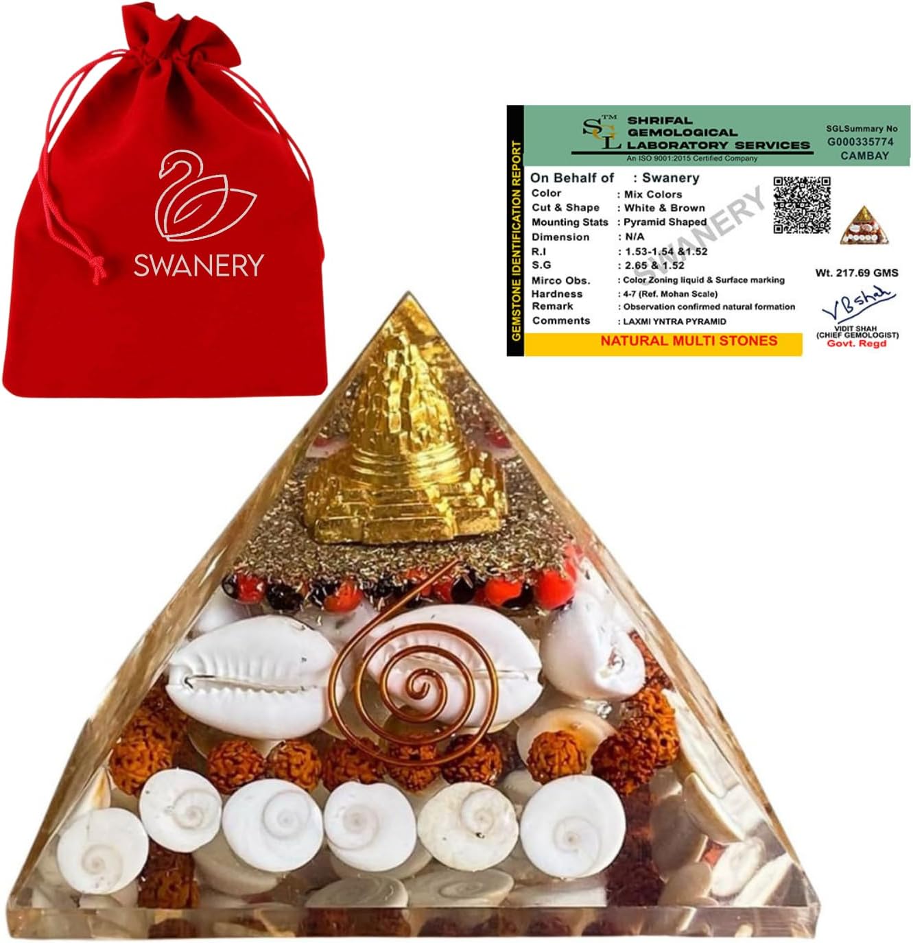 Buy A-One Crystal Laxmi Pyramid 90MM – Large Lakshmi Pyramid with Shree ...