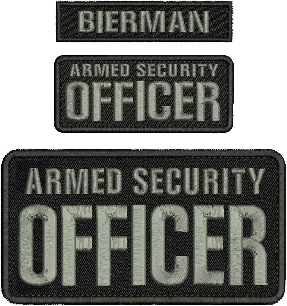 Amazon.com: Armed Security Officer Embroidery Patch 4X8 1X5 & 2X5 Hook ...
