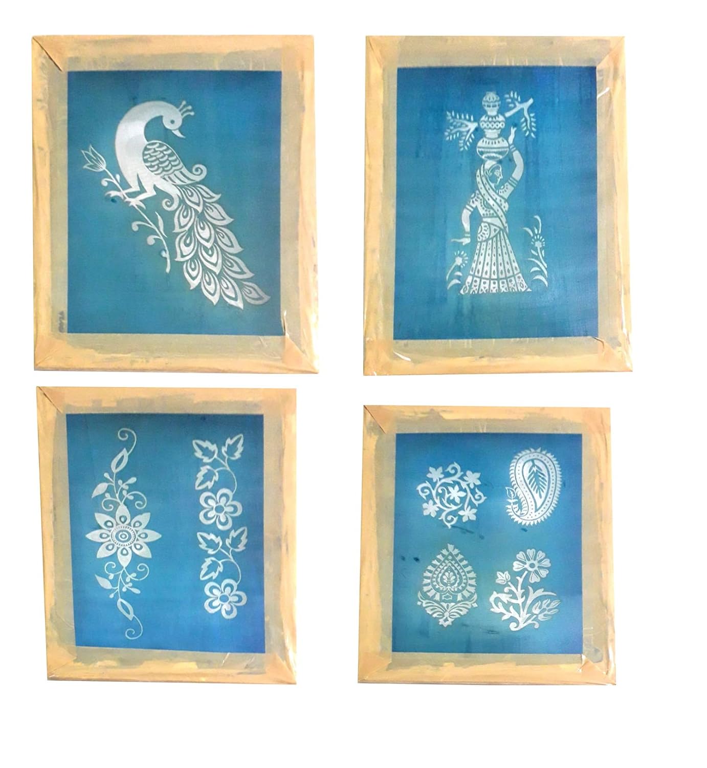 Kishore Wood Saree Screen Printing Frame with Printing Kit, Blue, 10X12 ...