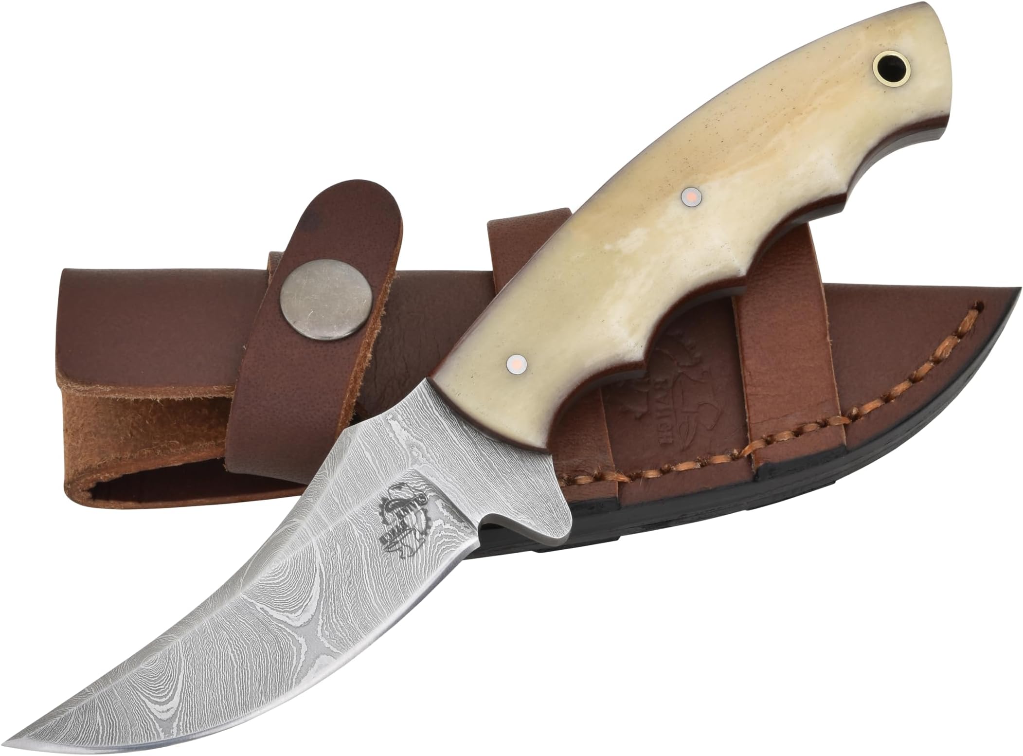 Amazon.com : Knives Ranch 10" Damascus Steel Camping/Bushcraft/Hunting ...