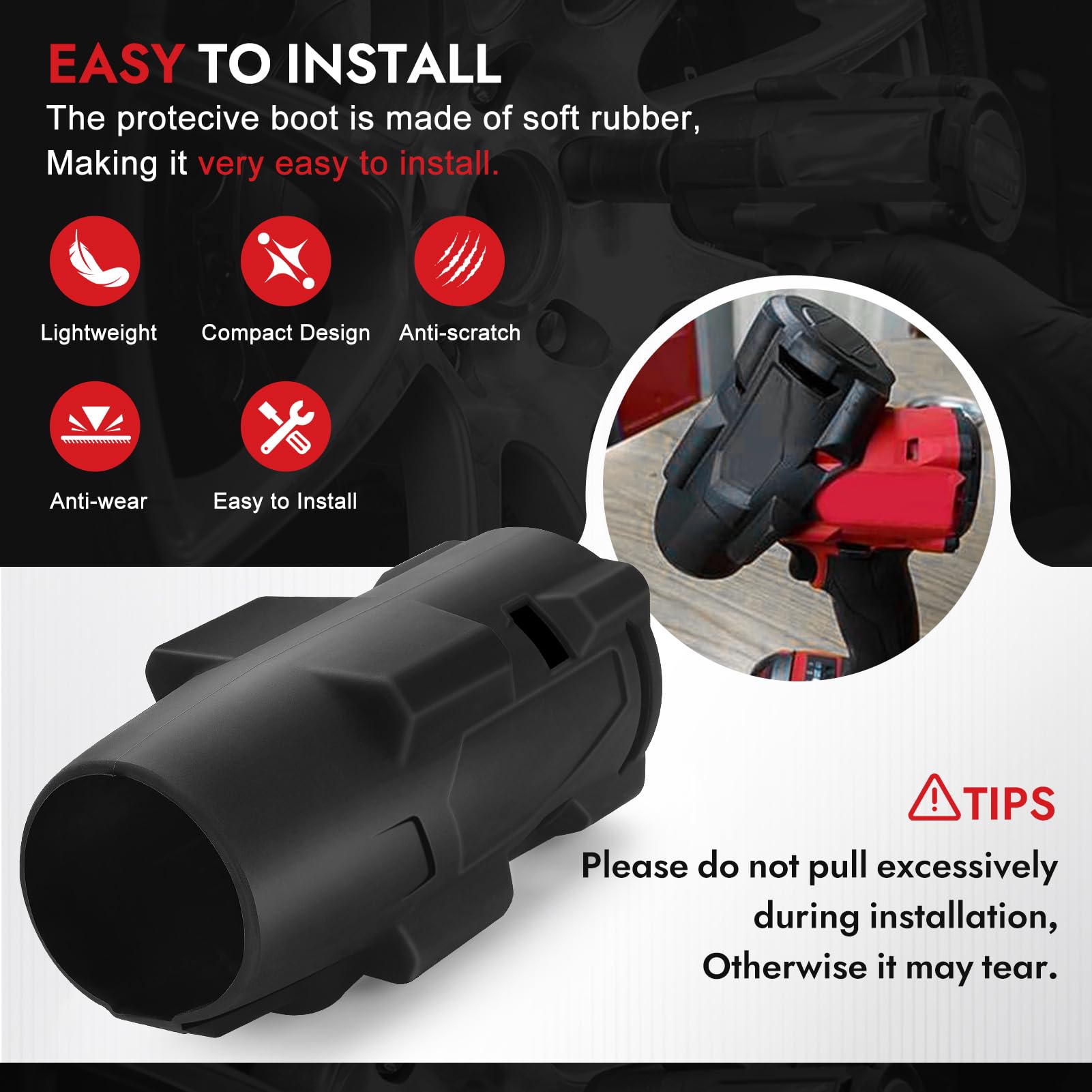 Milwaukee Tool Holder Impact Wrench Accessory Protective Rubber Boot ...