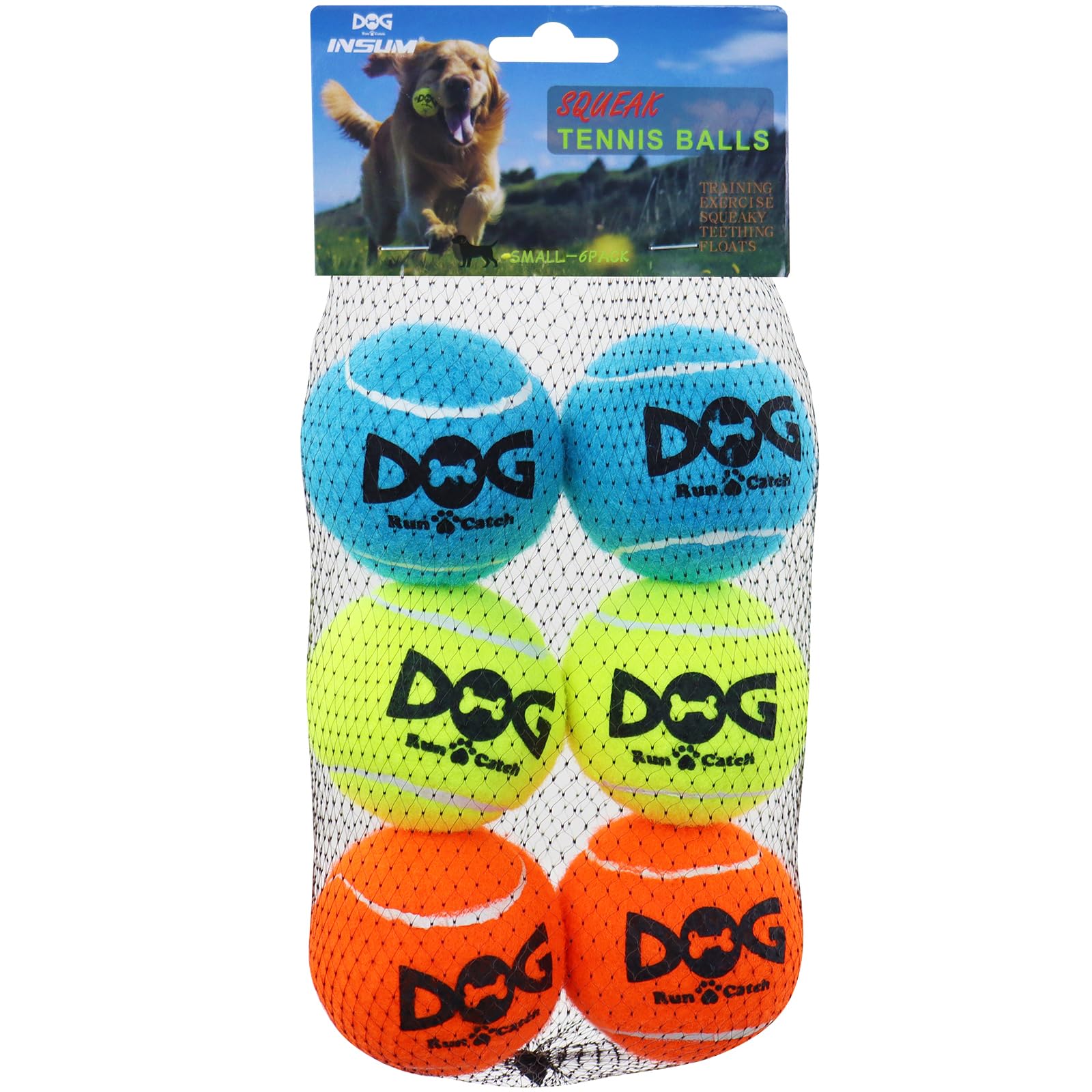 Pet Supplies : insum 6PC Small Squeaky Dog Balls -Squeaky Tennis Balls ...