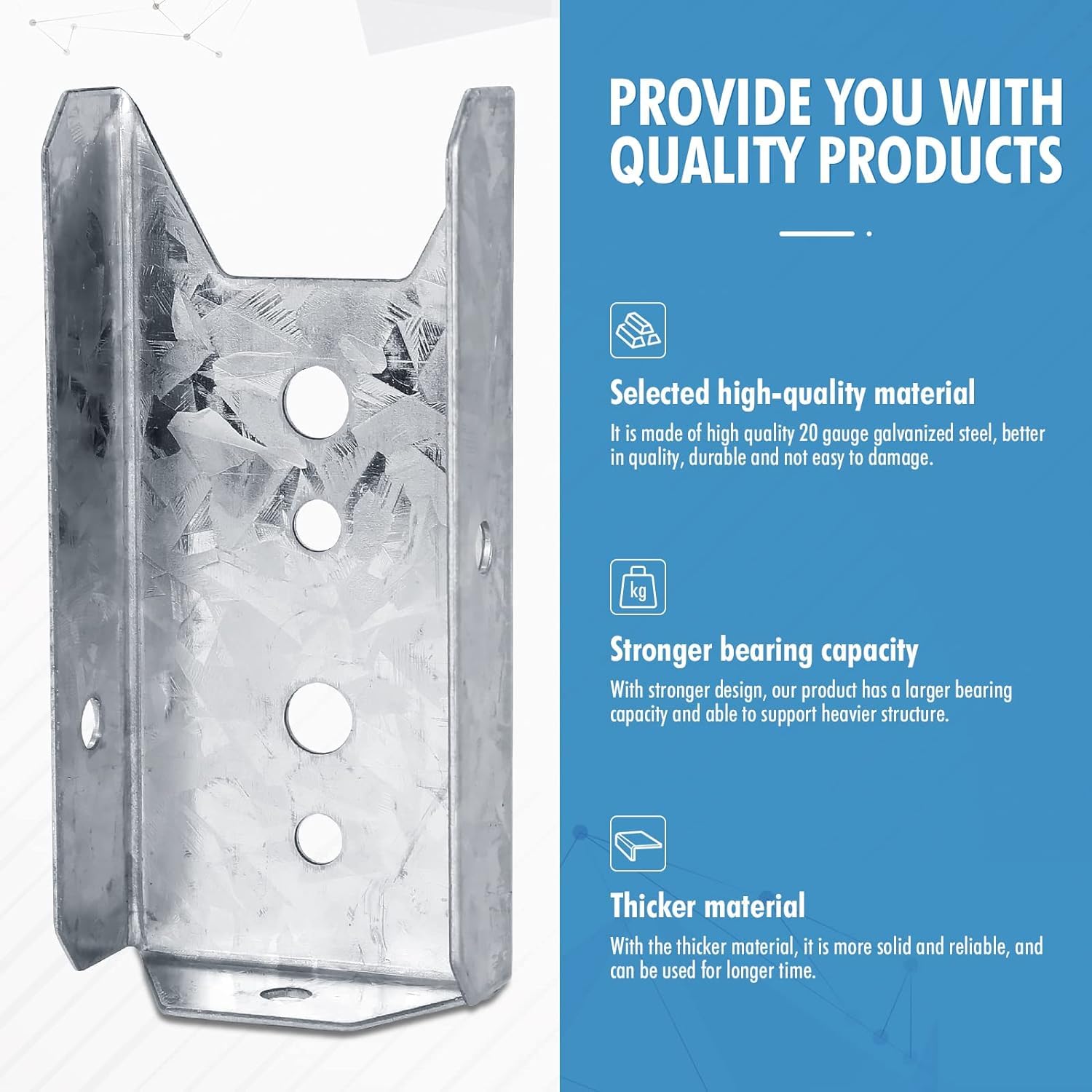 Snapklik.com : LukLoy 20 Pack 2x4 Brackets For Wood Rail, Fence ...