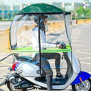 Amazon.com: Universal Fully Enclosed Motorcycle Sun Visor Shade Tent ...