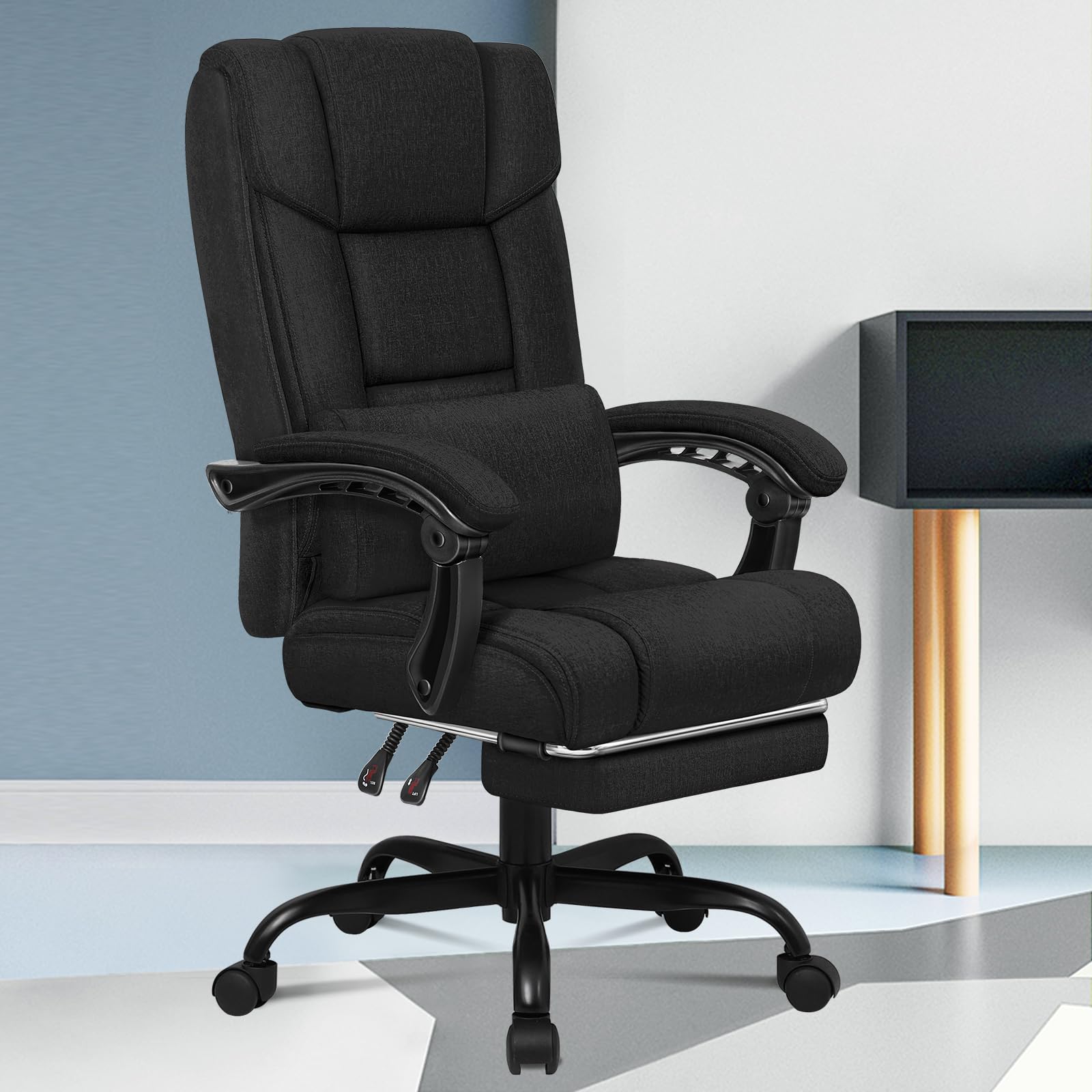 ELFORDSON Executive Office Chair with Adjustable Lumbar Support ...