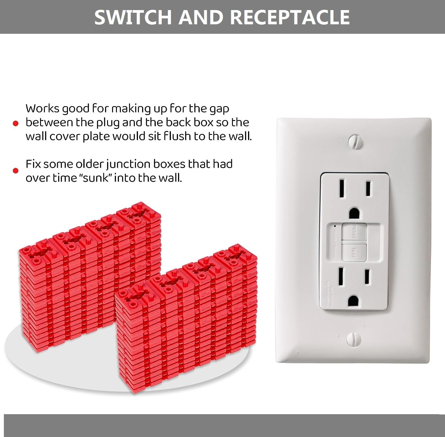 Snapklik.com : Switch And Receptacle Spacer Outlet Spacers For ...