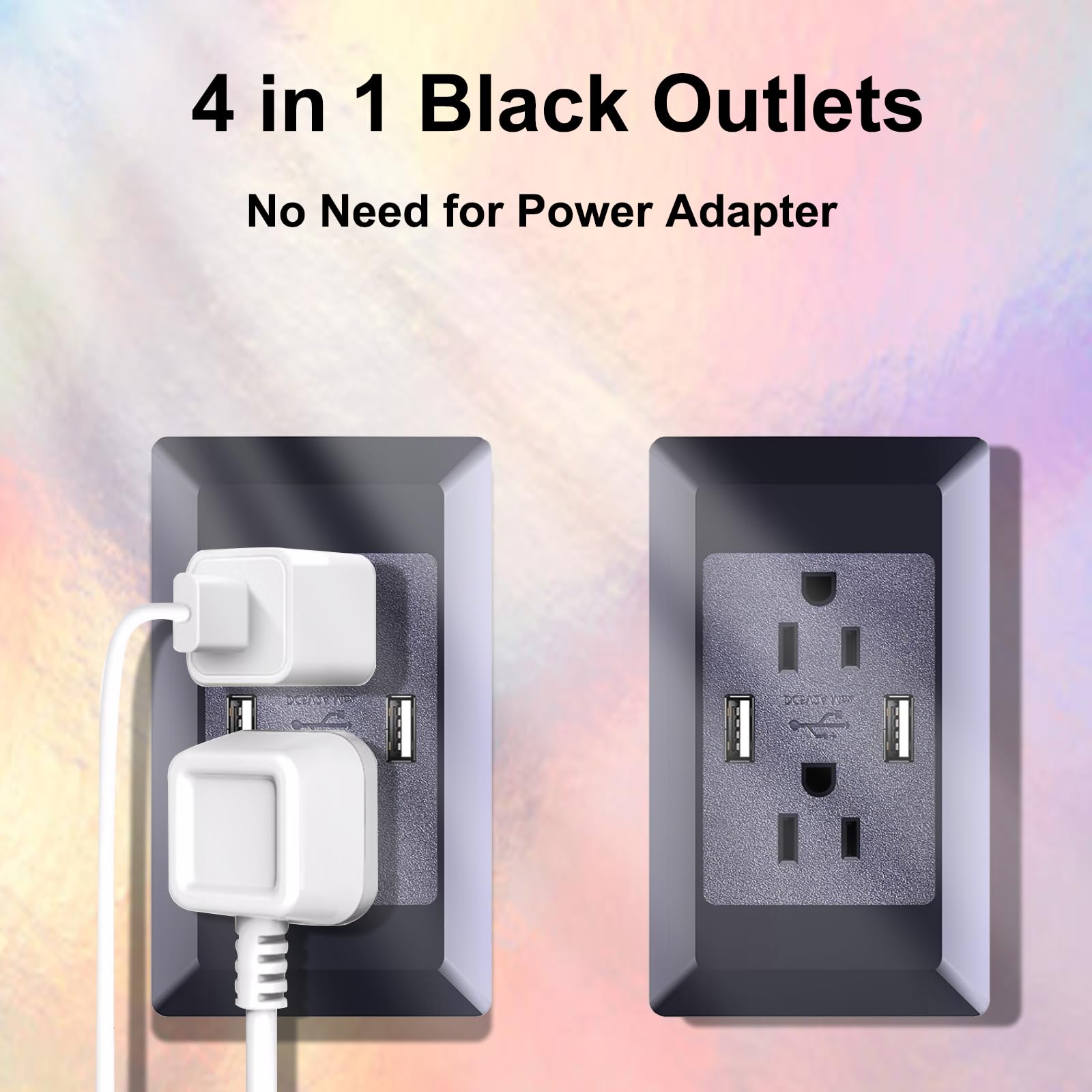 Snapklik.com : Greencycle Black USB Outlets Receptacles,1 Pack 15 Amp 4 ...