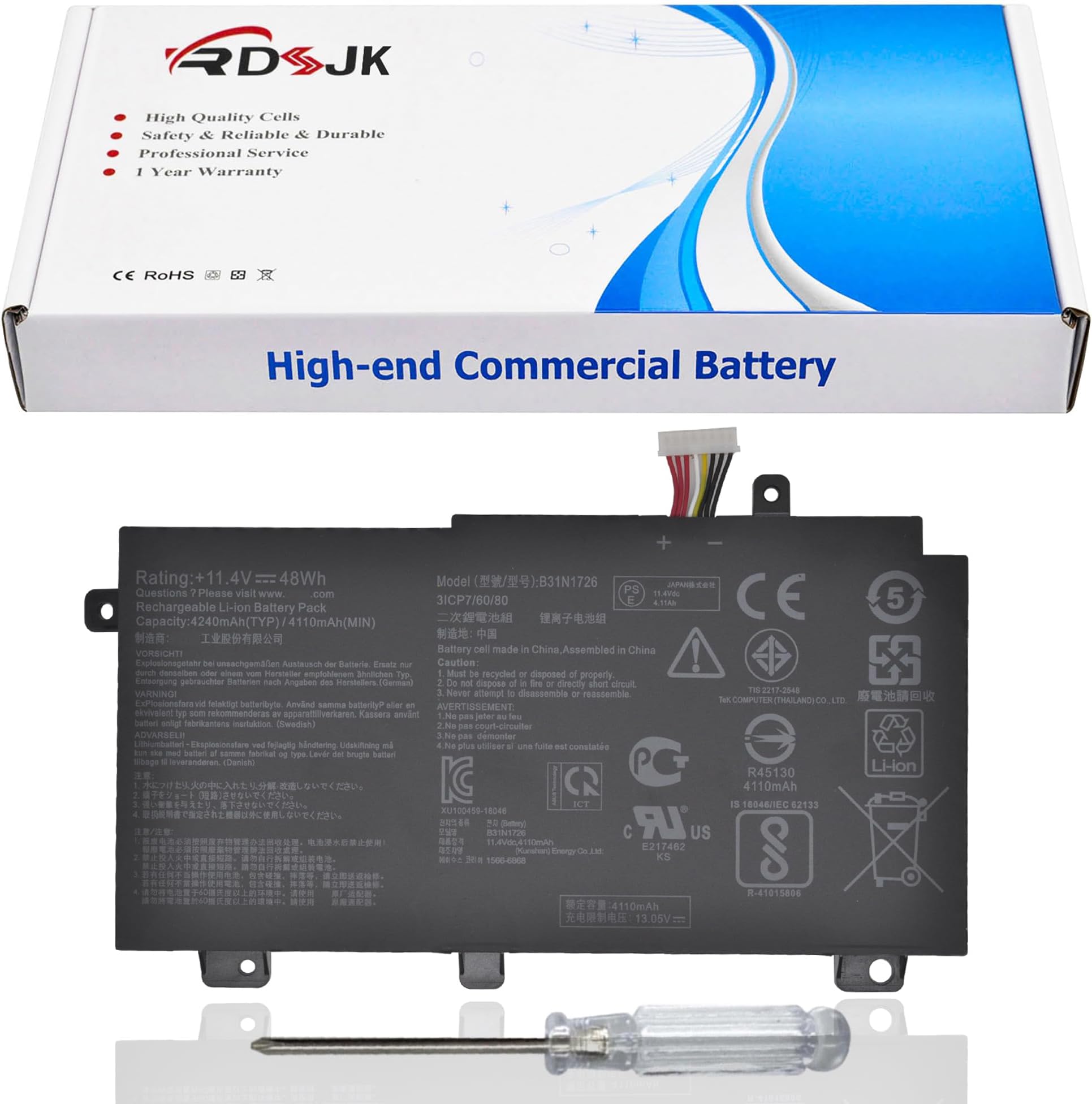 Amazon.com: B31N1726 Laptop Battery for ASUS TUF Gaming FX504 FX504GD ...