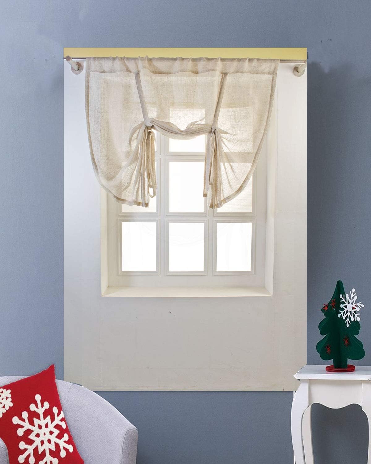 Amazon.com: AZ 100% Linen Gauze/Organdy/Sheer Tie Up Shade for Small ...