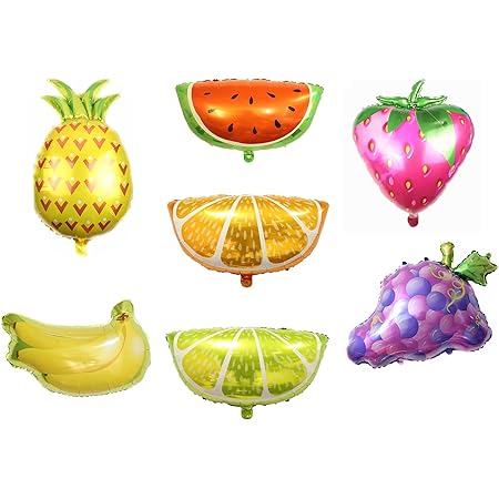Amazon.com: Yalulu 3Pcs Candy Color Fruit Balloons Birthday Foil ...
