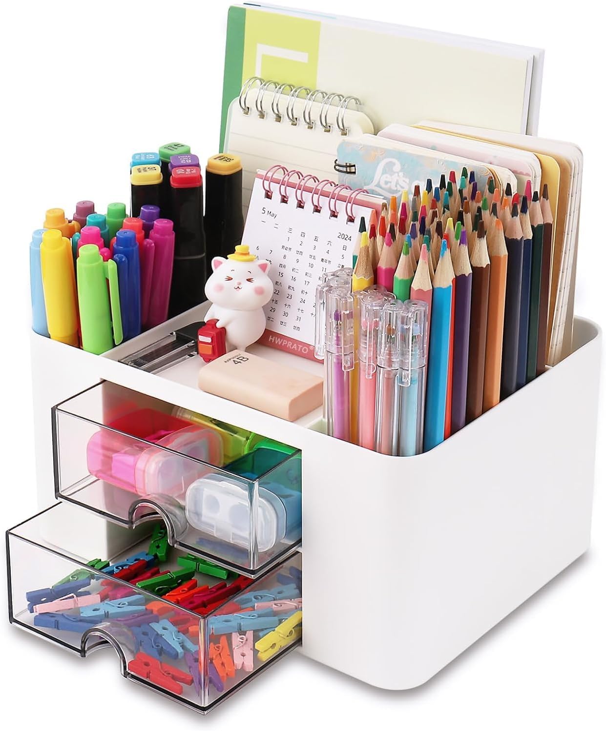 KDD Pen Holder for Desk - Desk Stationary Organiser with Dry Erase ...