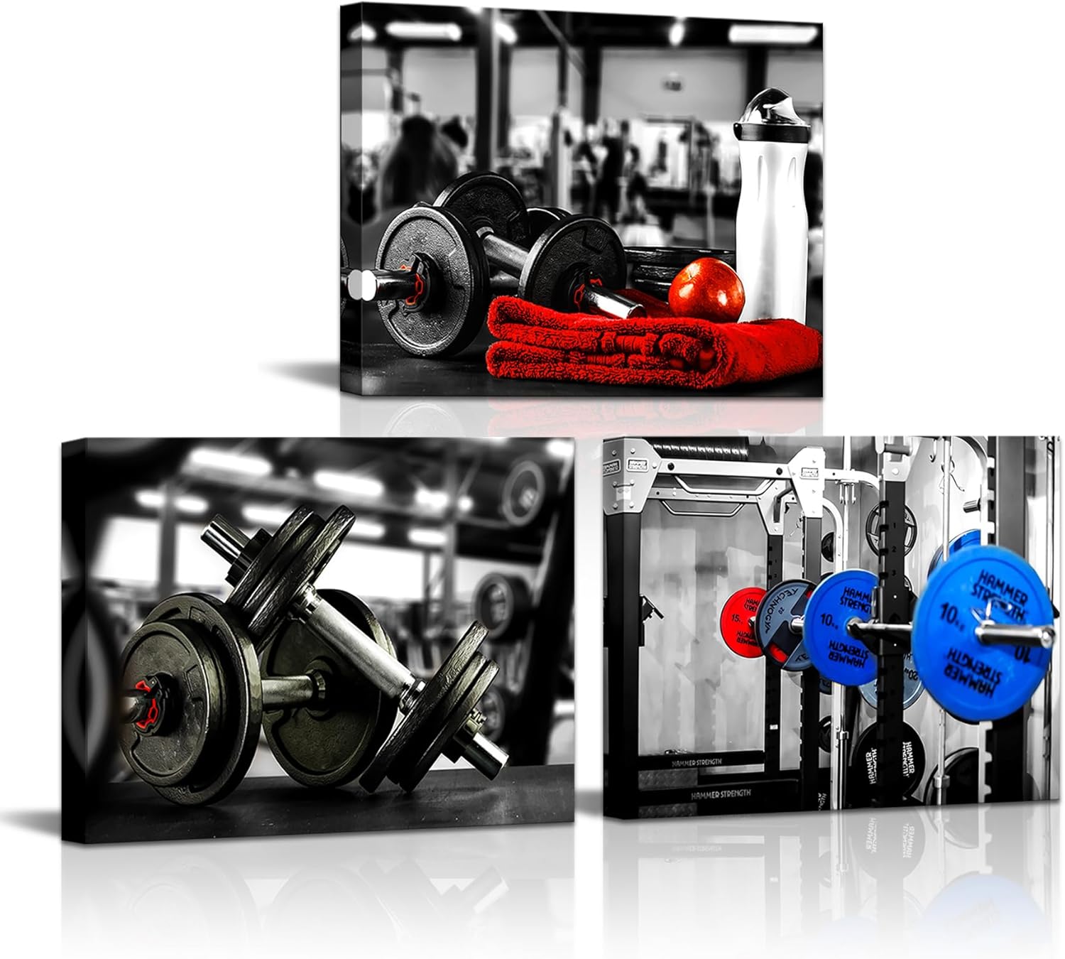 Amazon.com: Dumbbell Workout Canvas Wall Art, Modern Dumbbell ...