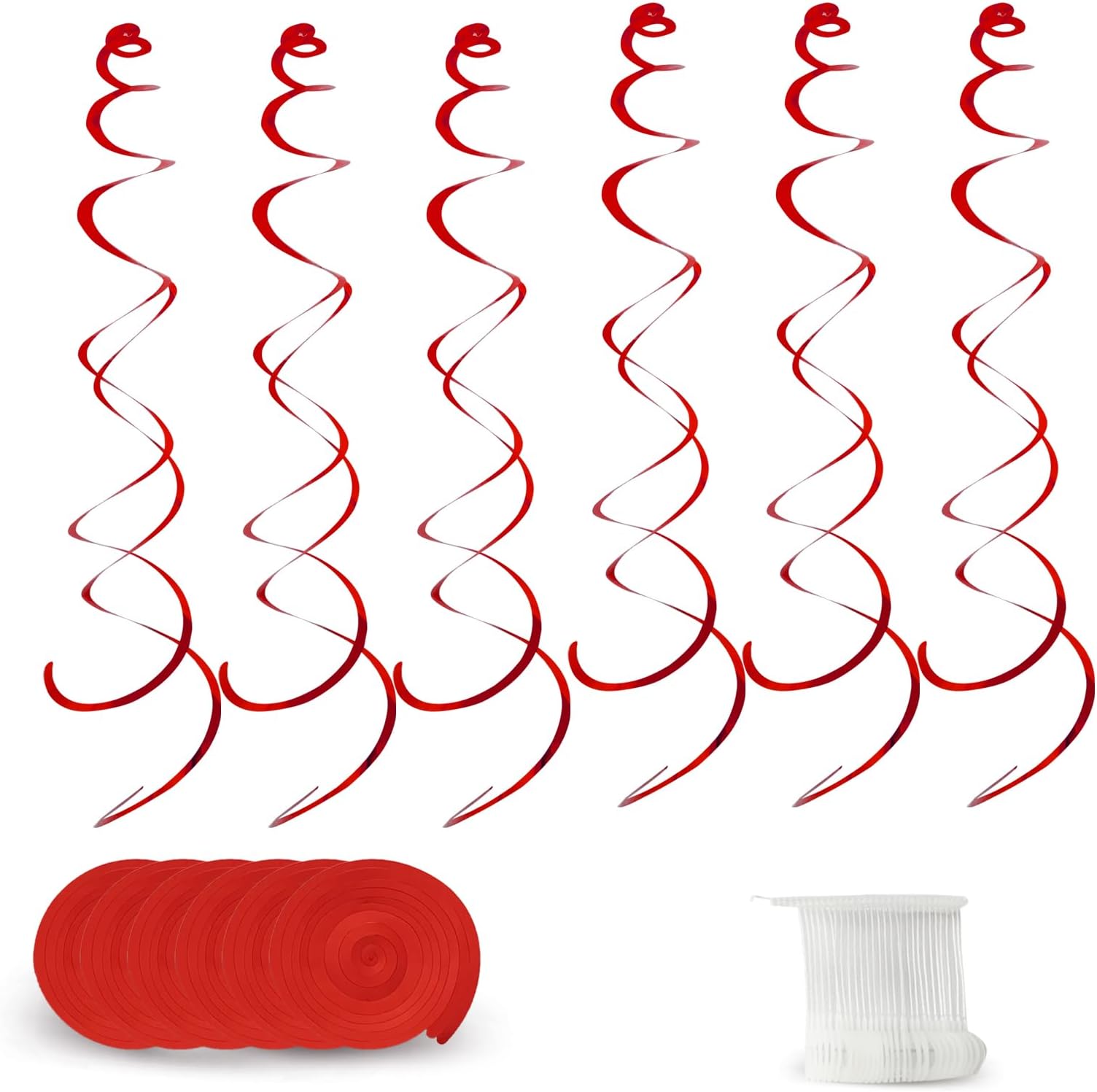 Amazon.com: YUUIKLLE 30 Pieces Red Hanging Swirls Party Decorations ...