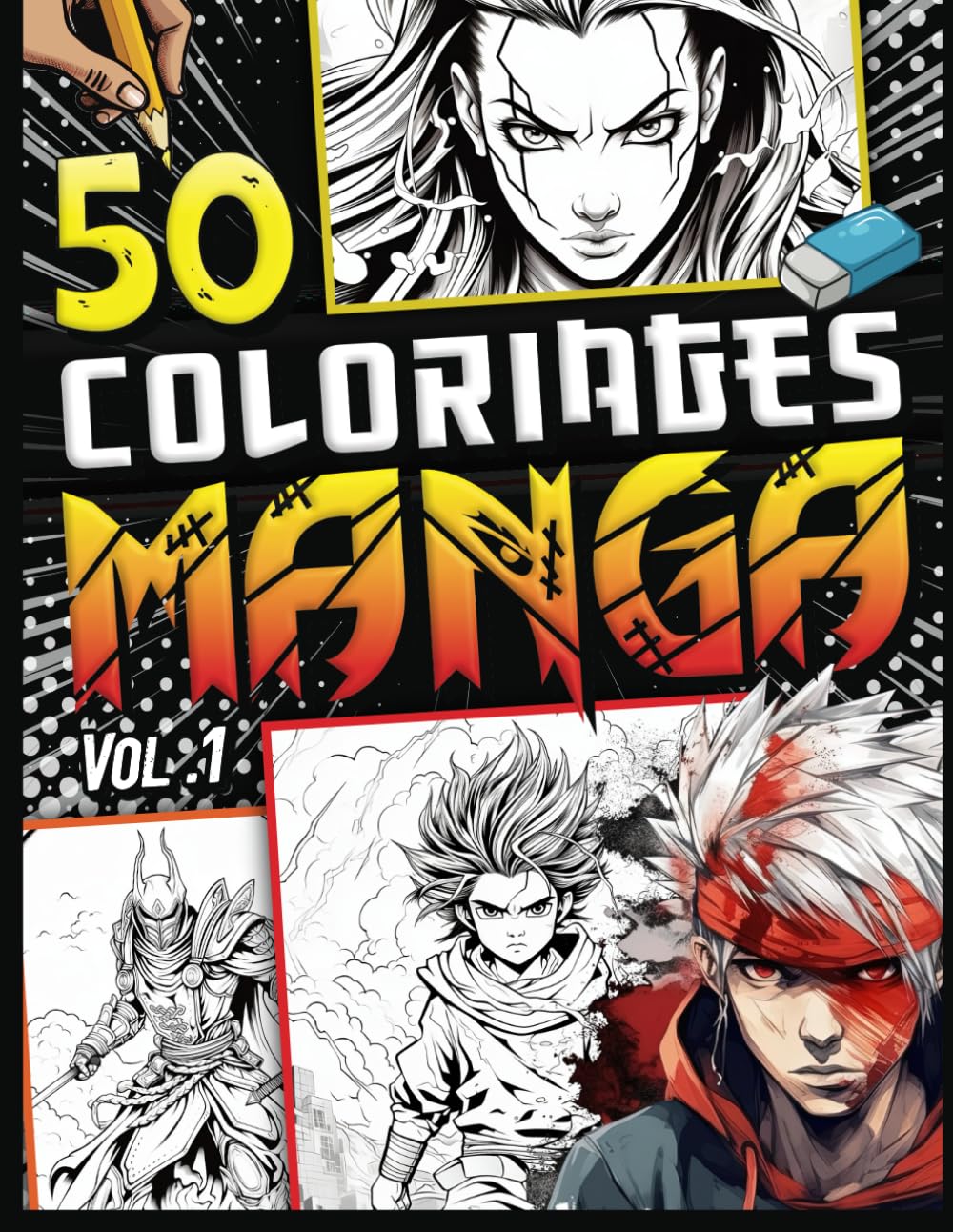 Coloriage Manga: 50 dessins uniques à colorier - Livre de coloriages ...