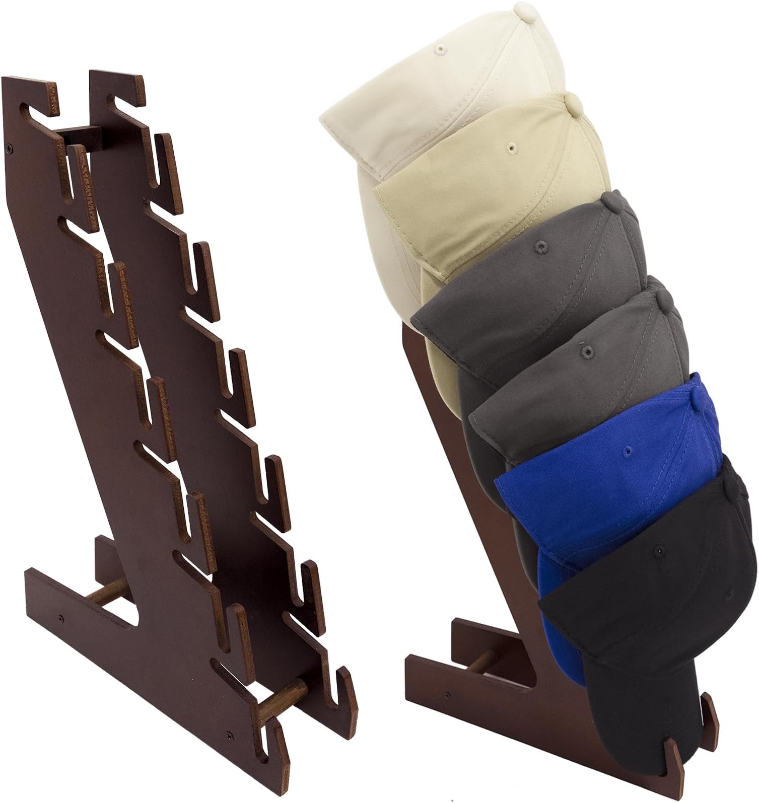 Amazon.com: Iswabard Hat Stand for Baseball Caps, Set of 2, Brown, Hat ...