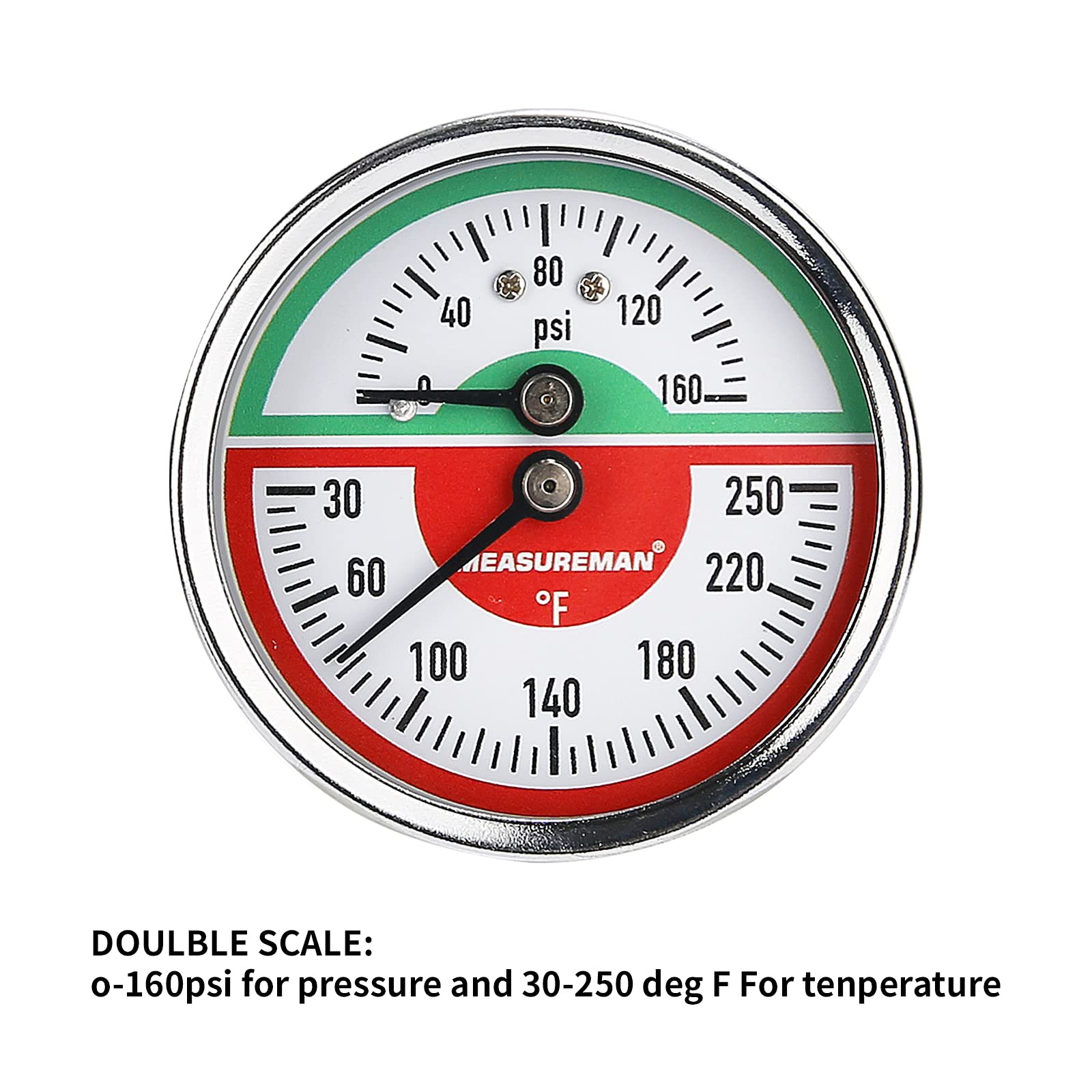 Snapklik.com : Tridicator, Thermo-Manometer Pressure Gauge, 2-1/2, 0 ...