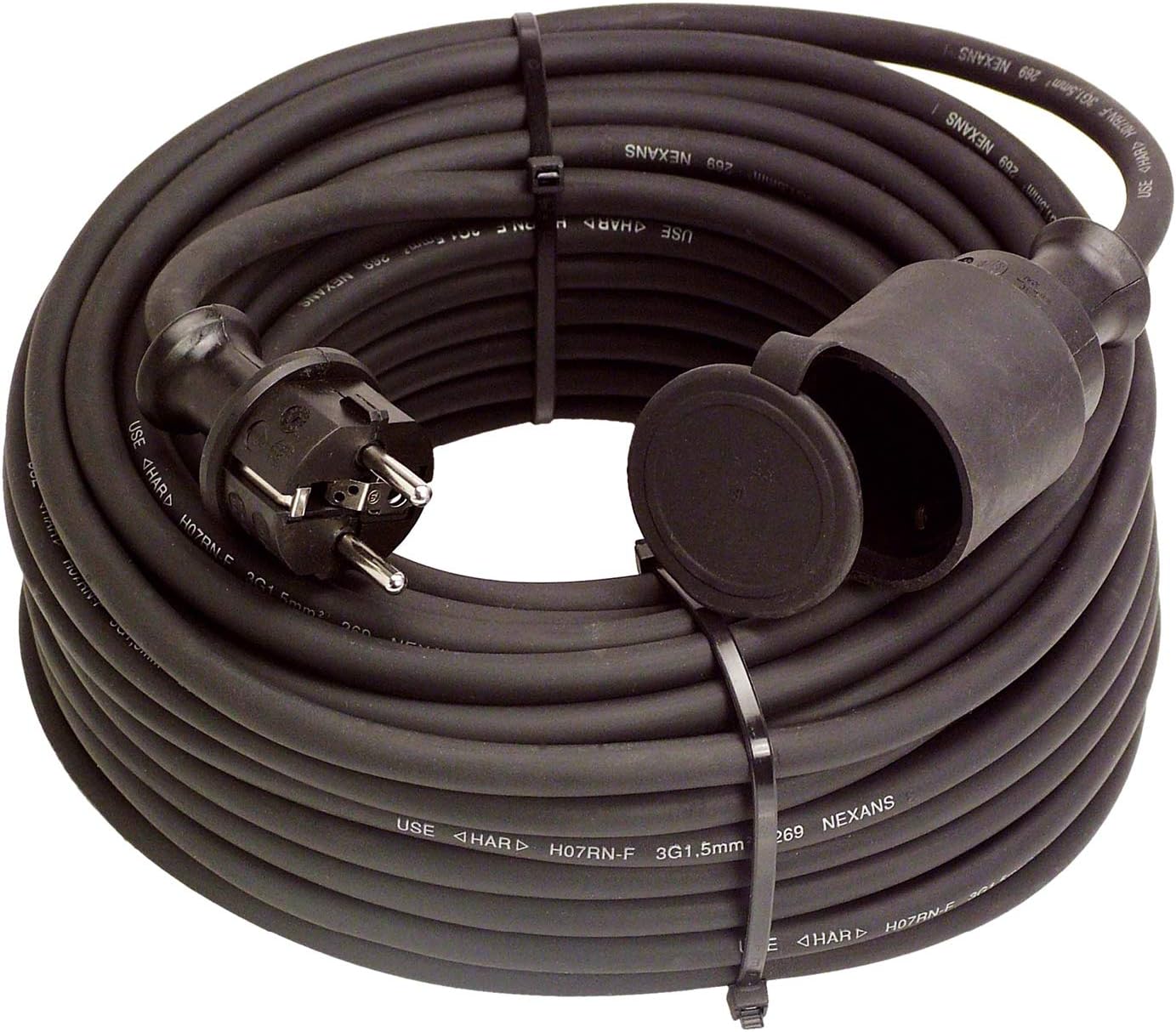 as - Schwabe 60336 Rallonge électrique Câble caoutchouc noir 20m H07RNF ...