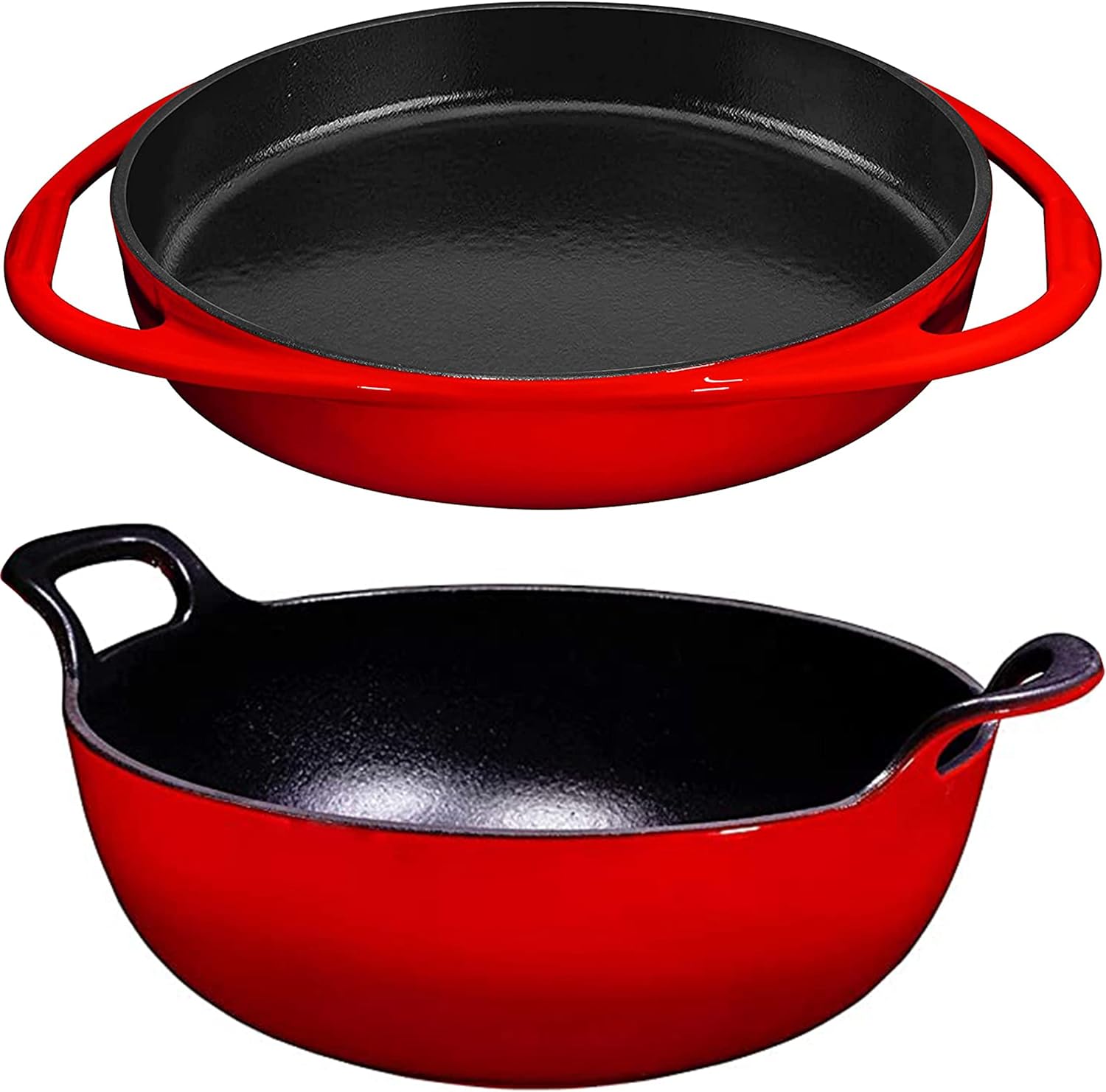 Amazon.com: Bruntmor Enameled Cast Iron Balti Dish With Wide Loop ...