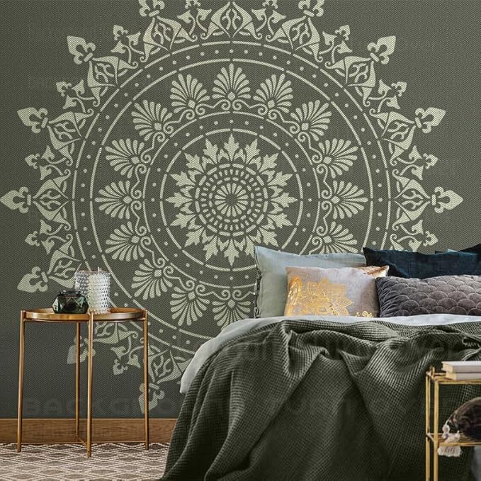 Giant Traditional Stencils 190cm - Mandala Pattern - Large Round Flower ...