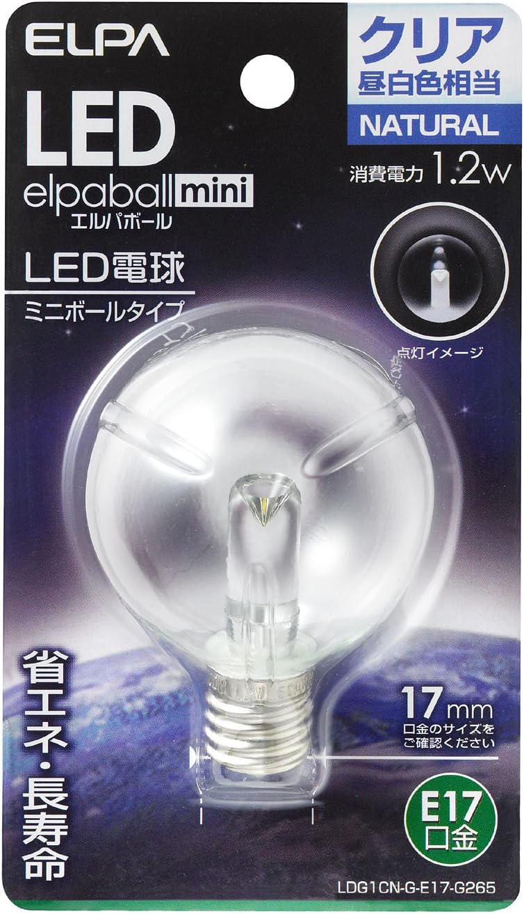Amazon | エルパ (ELPA) LED電球G50形 LED電球 照明 E17 1.2W 昼白色 屋内用 LDG1CN-G-E17-G265 | エルパ(ELPA) | LED電球 通販