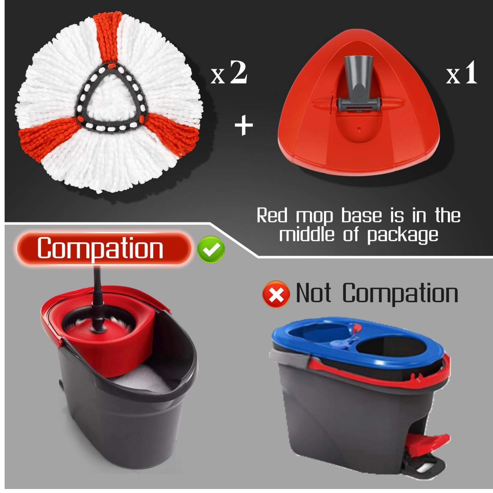 Snapklik.com : Spin Mop Replacement Handle Mop Head Base For O Ceda ...