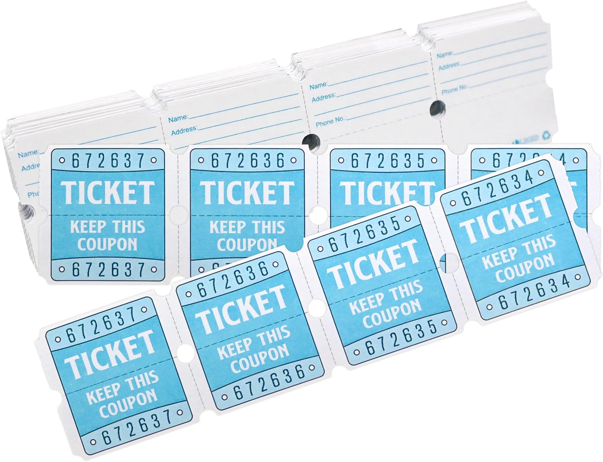Amazon.com : MAQIHAN 400 PCS Double Roll Raffle Tickets - 50/50 Raffle ...