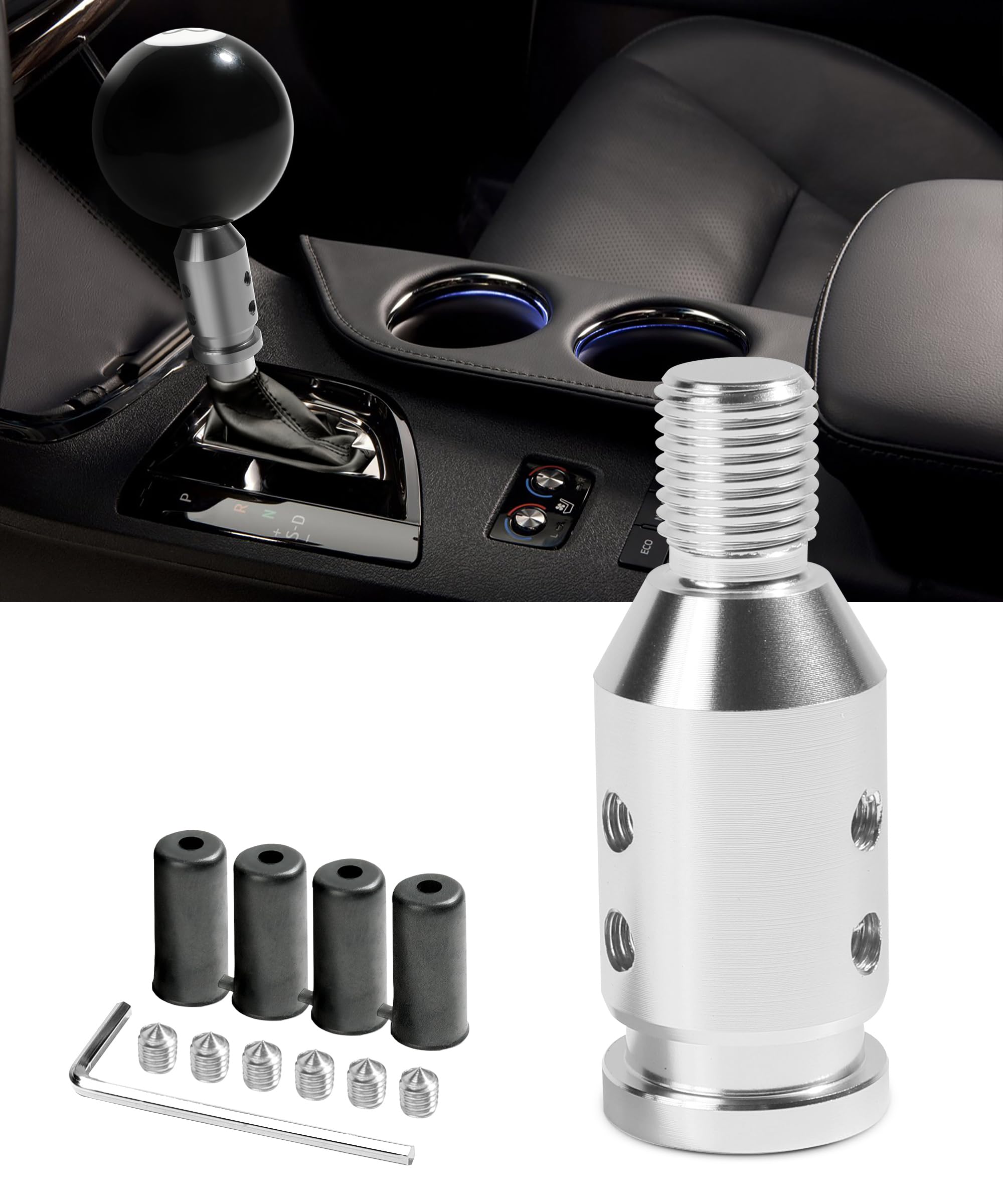 Amazon.com: YAKEFLY Universal Gear Shift Knob Adapter,Aluminum Alloy ...