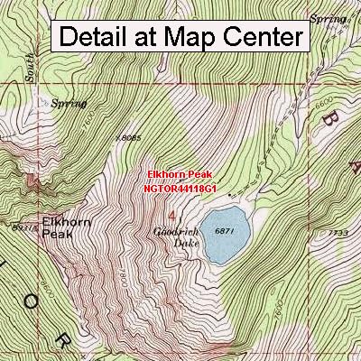 Amazon.com : USGS Topographic Quadrangle Map - Elkhorn Peak, Oregon ...