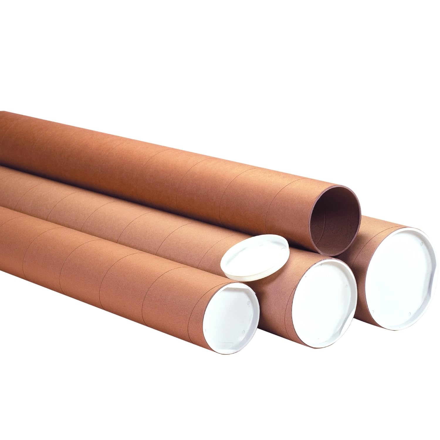 10 2 X 24 Cardboard Shipping Mailing Tube Tubes Cores With End Caps