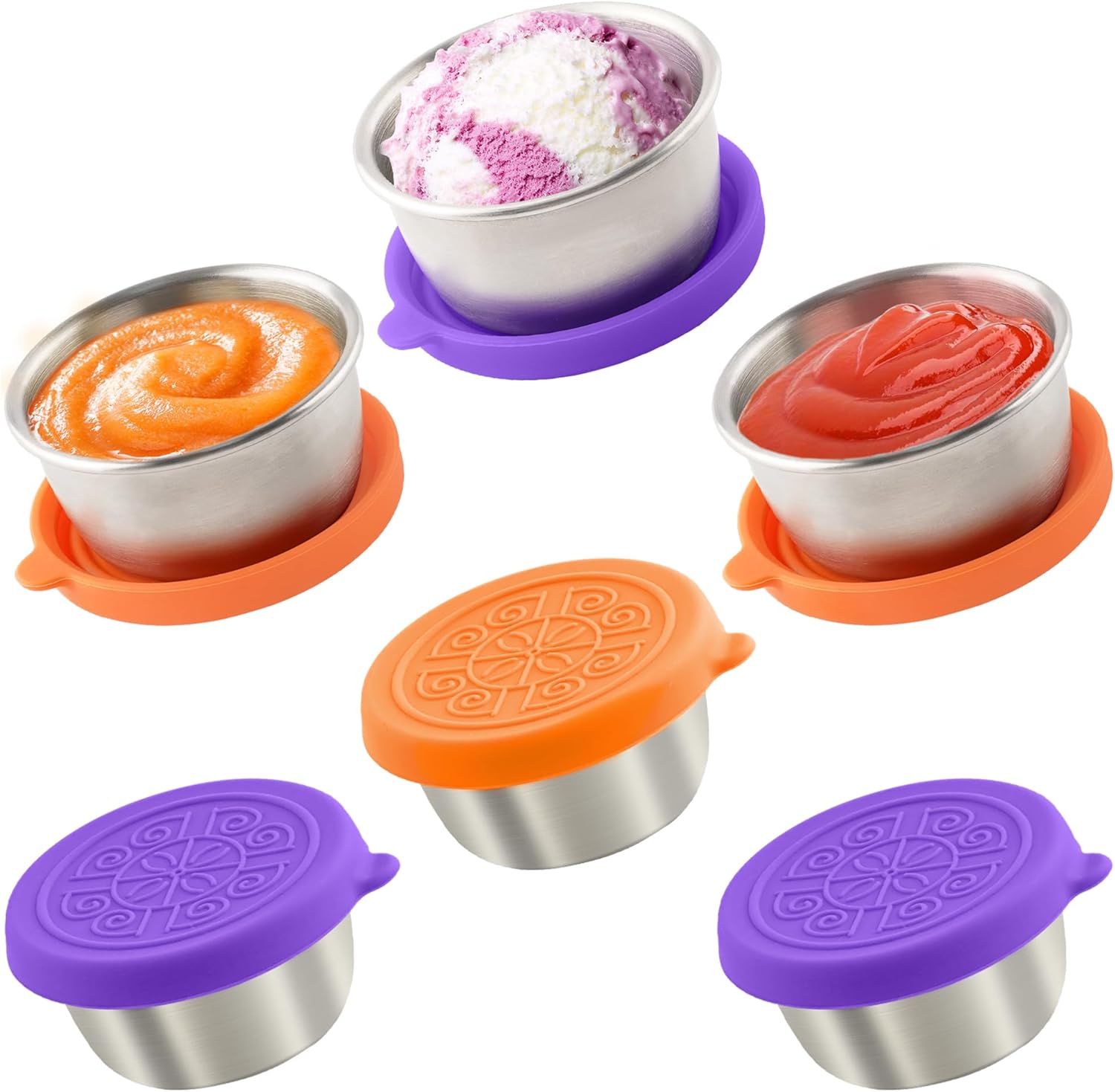 6x1.6 Oz Salad Dressing Containers With Lids, Small Leakproof Reusable ...