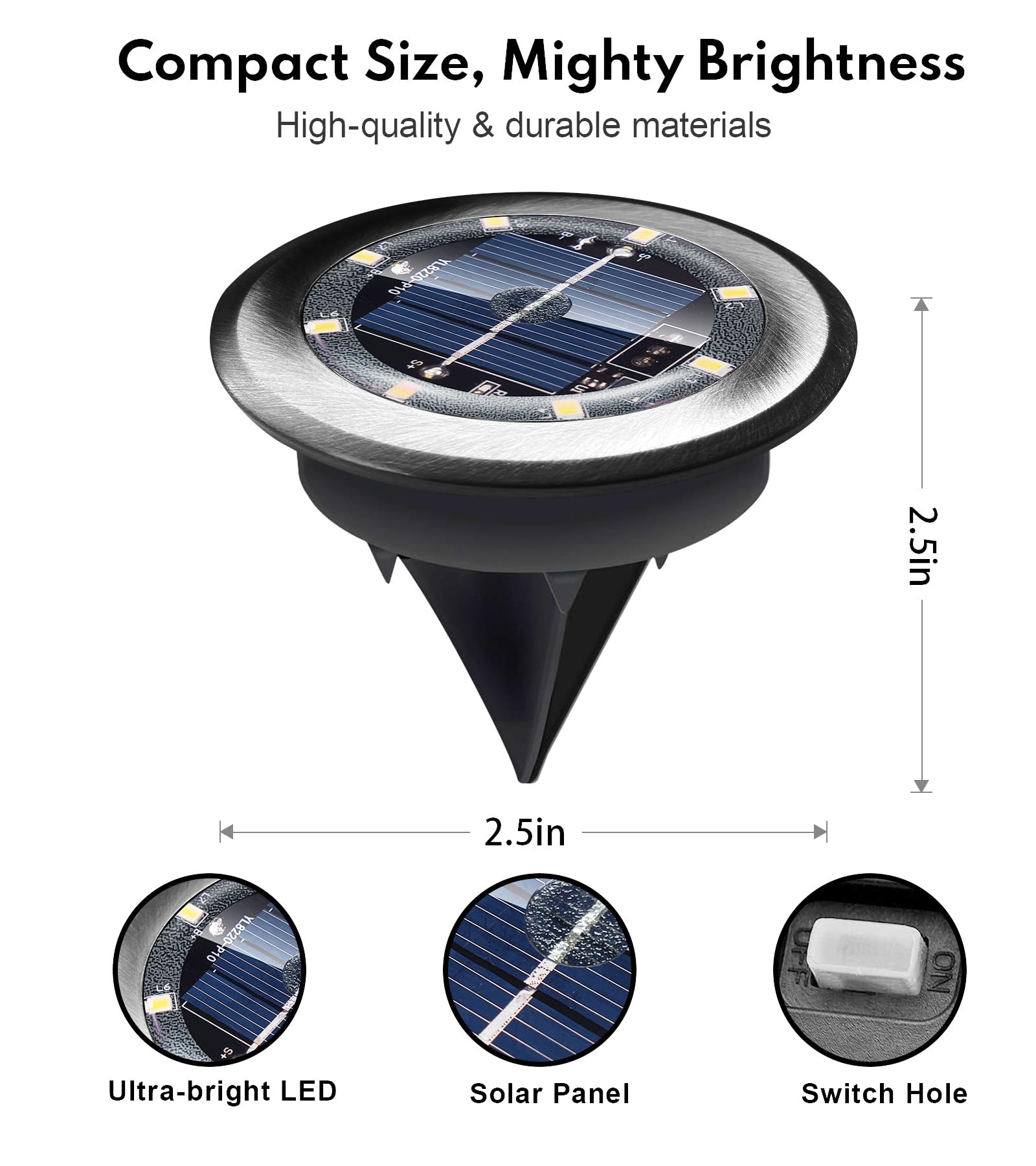Snapklik.com : PASAMIC 20 Pack Solar Ground Lights, 8 LED Waterproof ...
