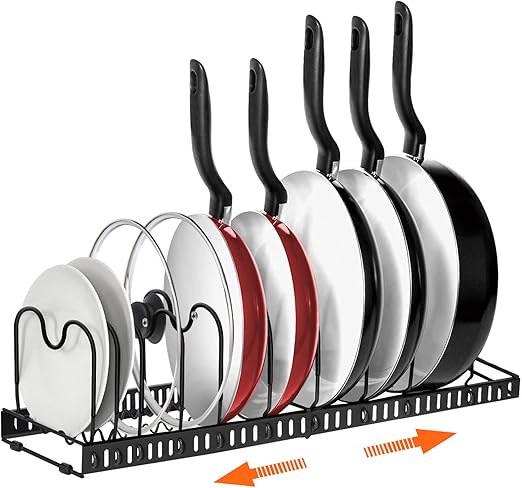 Amazon.com: AHNR Expandable Pot and Pan Organizers Rack, 10+ Pans and ...