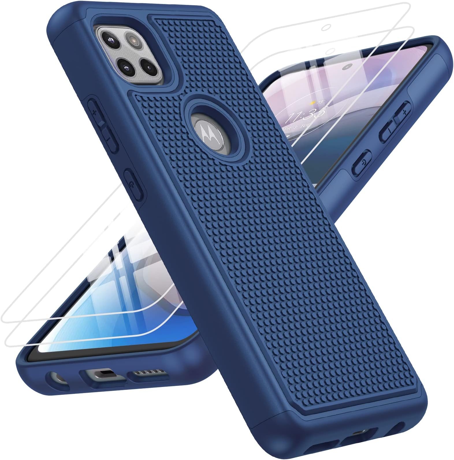 Amazon.com: YmhxcY Moto One 5G Ace Case - 3-in-1 Heavy Duty Rubber ...