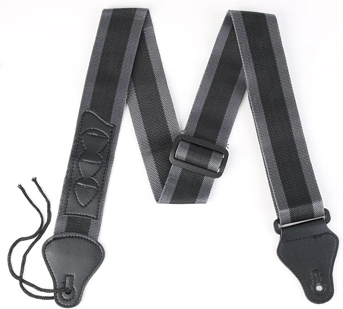 TWOBUD Black Guitar Strap, Adjustable Soft Non-slip Guitar Shoulder ...