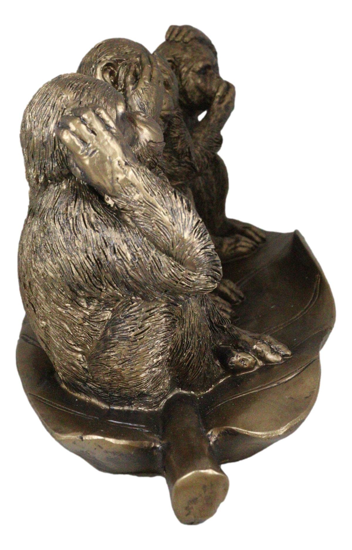 Ebros Whimsical Golden See Hear Speak No Evil Monkeys Sitting On Banana ...