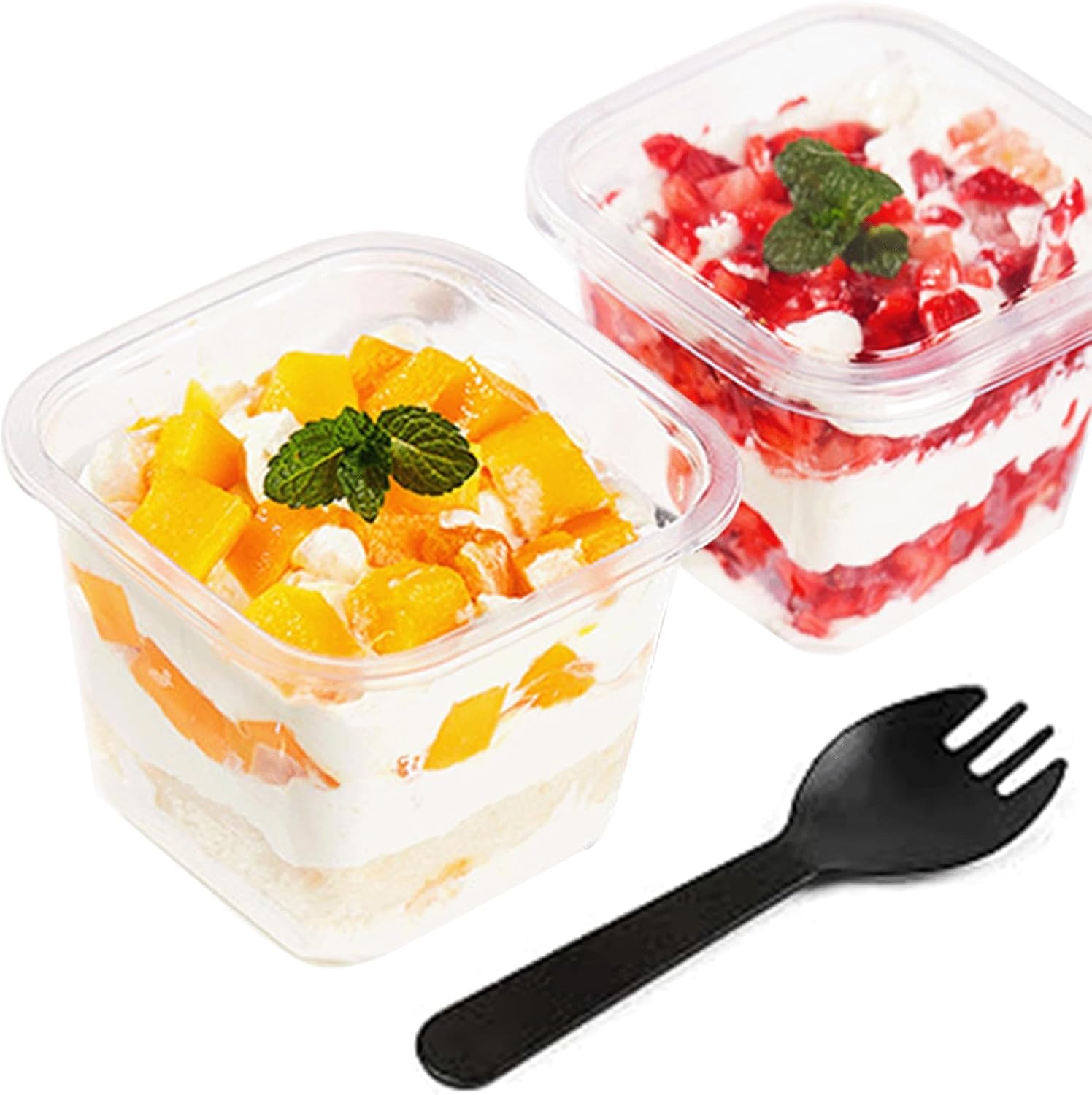 Amazon.com | SKIBBLY 50 Pack 12 oz Plastic Dessert Cups with Lids and ...