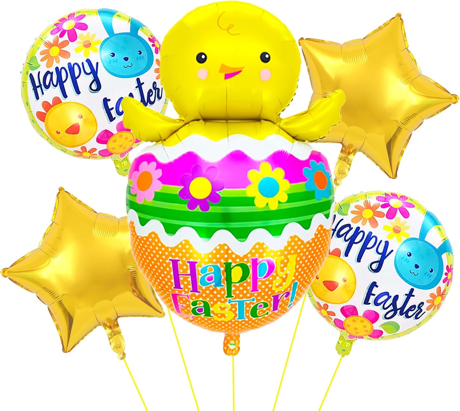 Amazon.com: Happy Easter Balloons Decoration, Large Chicken Egg ...