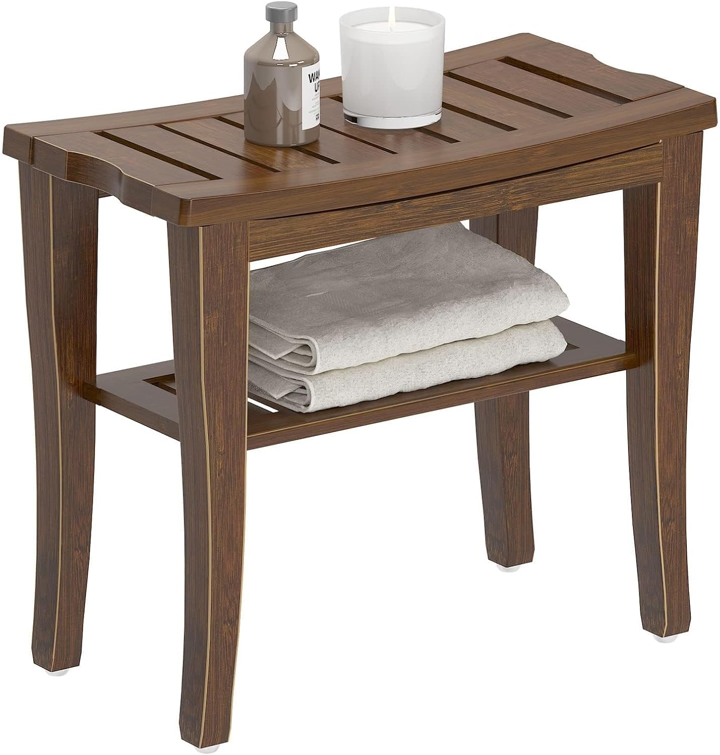 Amazon.com: SogesPower Bamboo Shower Bench Bathroom Spa Bench Shower ...