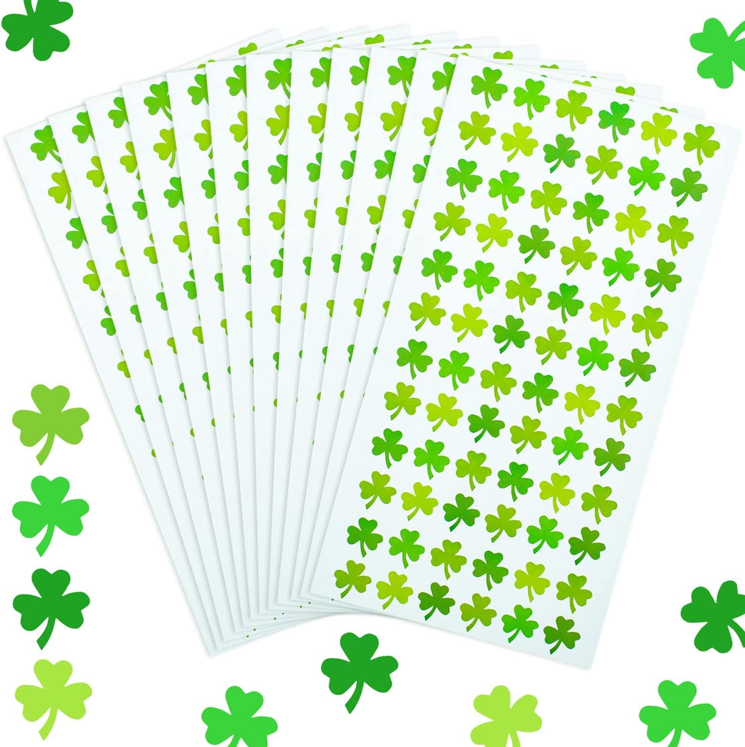 Amazon.com: MixTeach Green Shamrock Sticker Decals, 2880 Pcs Paper ...